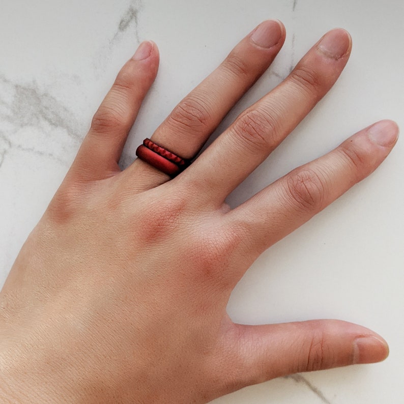Metallic Red Silicone Rings for Women and Men Breathable - Etsy