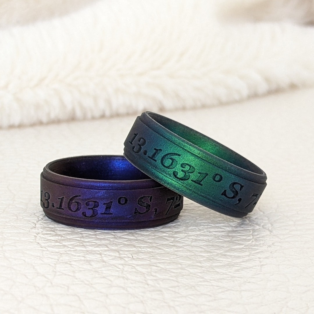 Custom Engraved Silicone Ring for Men, Cosmic Purple or Enchanted ...