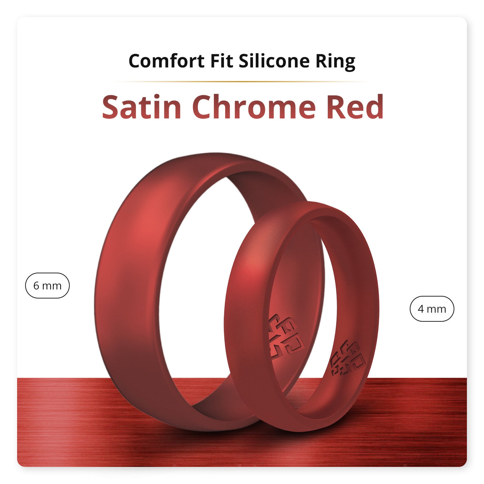 Metallic Red Silicone Rings for Women and Men Breathable - Etsy