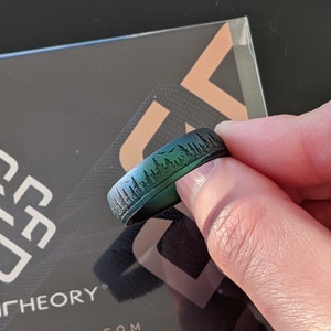 Forest Ring Silicone Ring, Personalized Tree Hugger Green Ring Gift Him ...