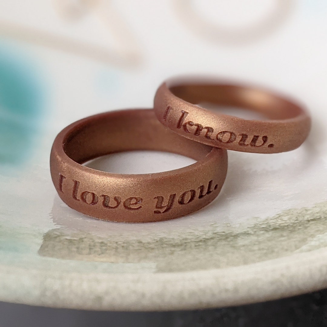Engraved Silicone Ring for Men Women, Personalized Silicone Wedding ...