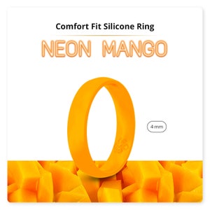 Neon Bright Orange Silicone Ring for Women, Breathable Rubber Band ...