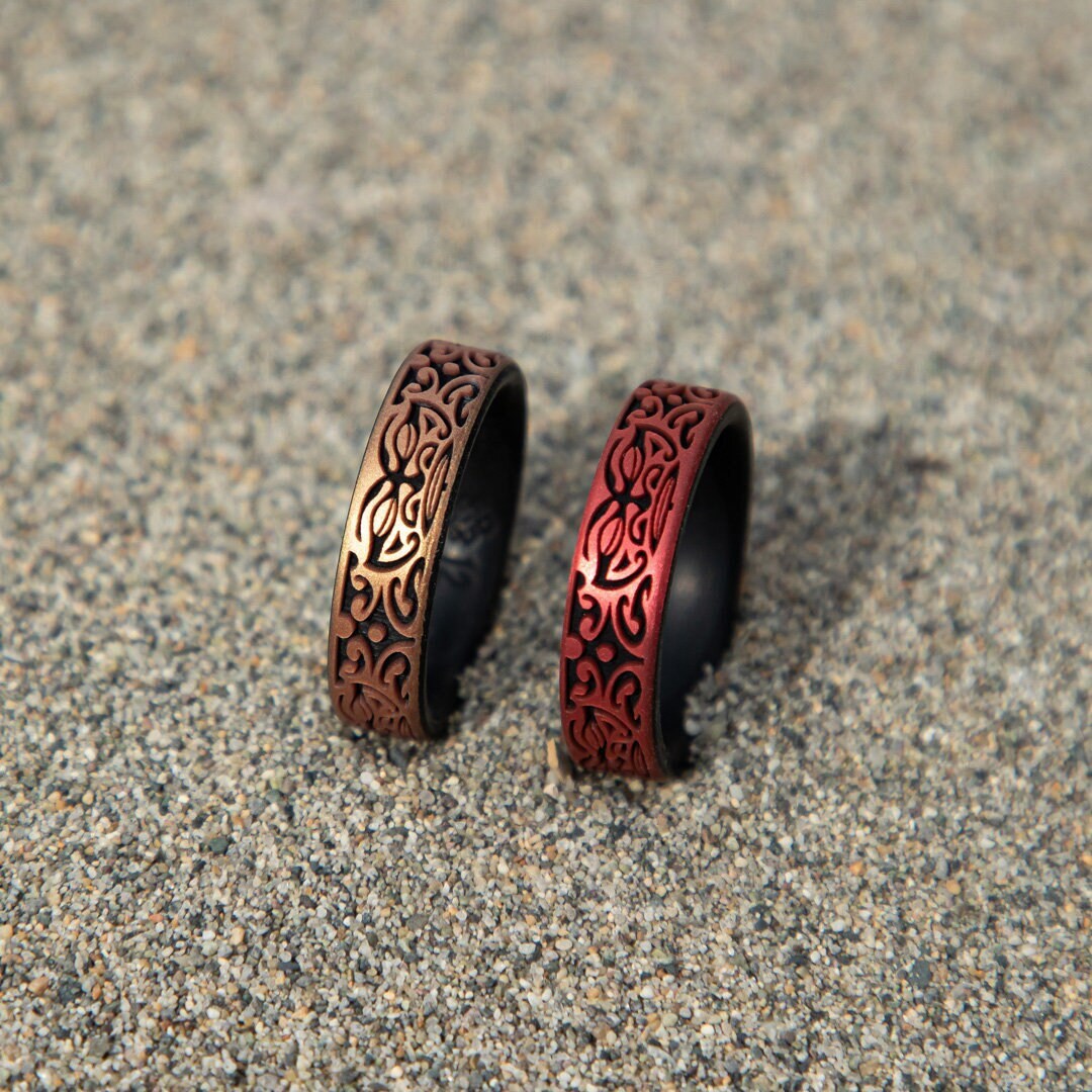 Warrior of Wisdom Silicone Ring - Personalized Wedding Ring Men ...