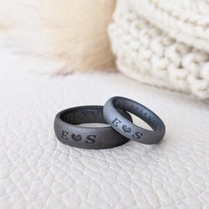 Custom Engraved Silicone Ring for Men Women, Personalized Silicone ...