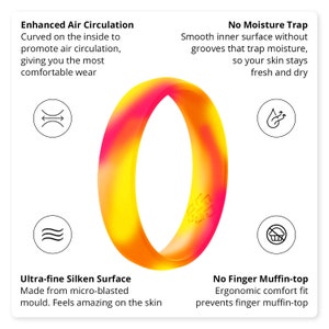 Neon Silicone Rings for Women, Yellow Orange Pink 4-pack Silicone ...