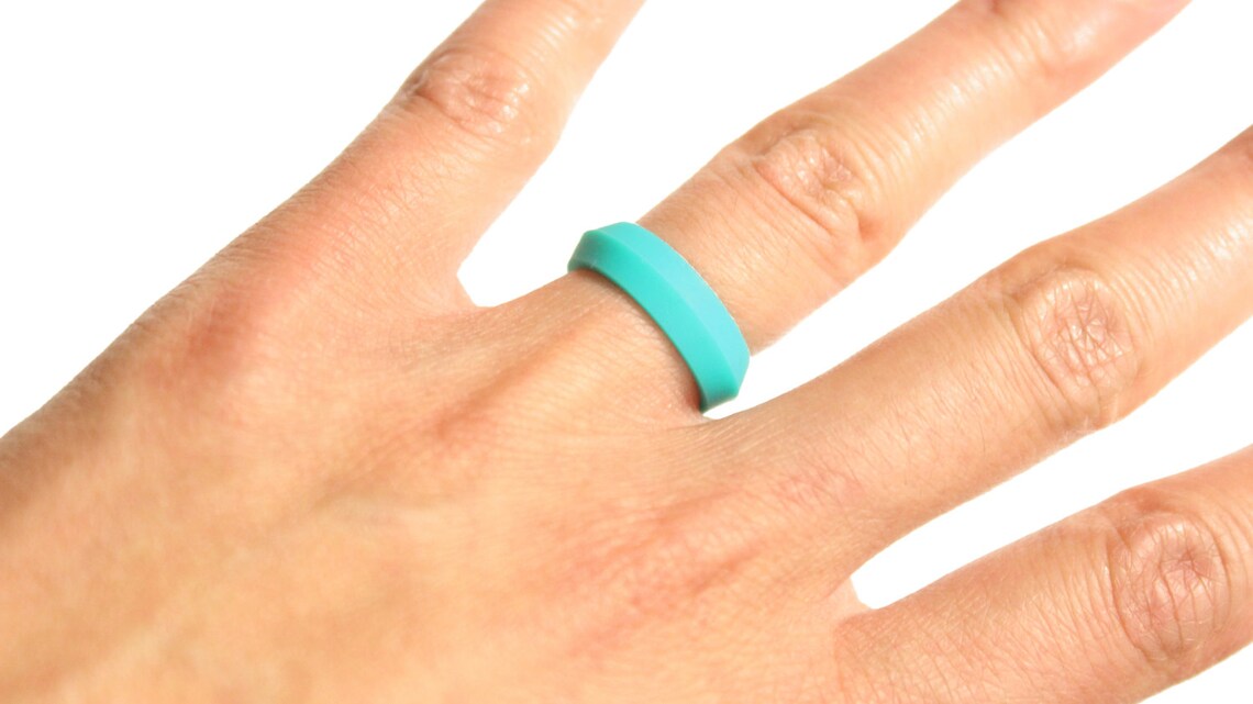 Aqua Blue Silicone Ring for Men and Women in Size 5 6 7 or | Etsy
