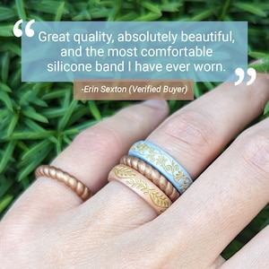 Filigree Silicone Ring for Women in Rose Gold, Green, or White ...