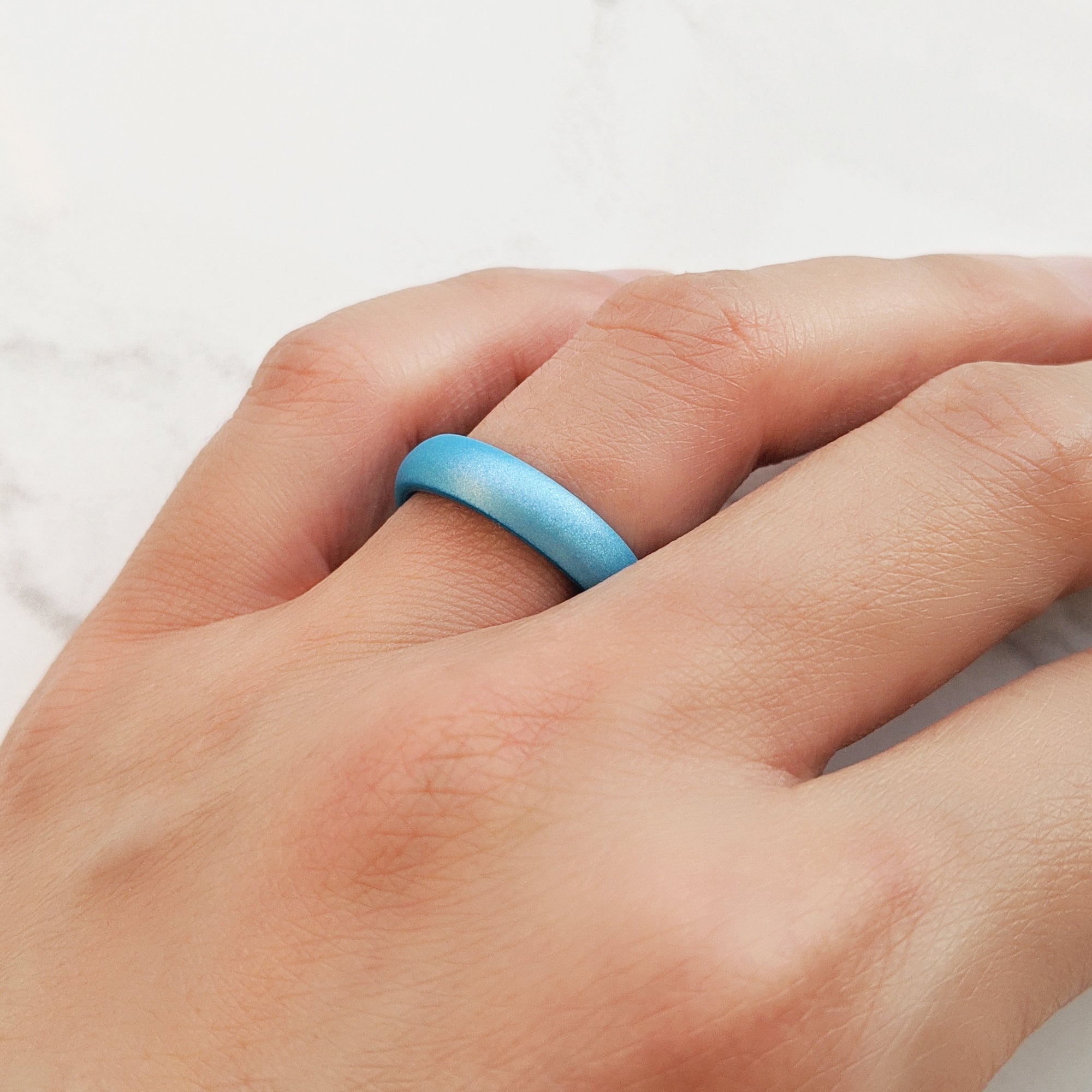 Sky Blue Silicone Ring Women 4mm Womens Light Blue Silicone | Etsy