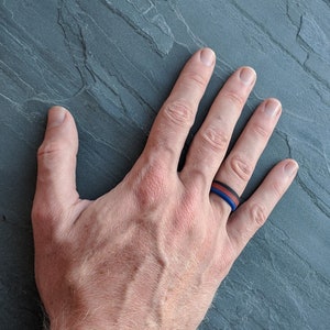 Blue Red Black Silicone Ring for Men and Women Unisex, Polyamorous Ring ...