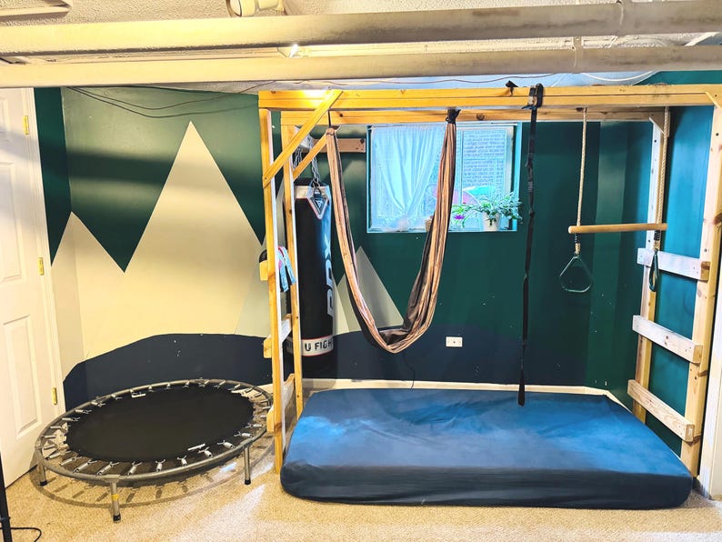 DIY Indoor Ninja Gym Plans, Kids Basement Gym Build Guide, Indoor ...