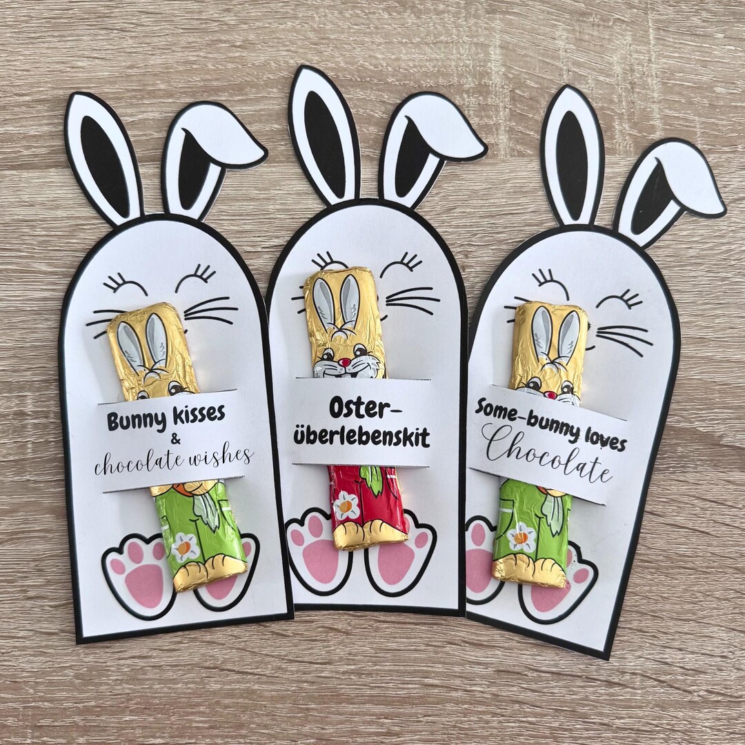 Chocolate Easter Bunny Wrapper - Printable - Humorous Easter Sayings ...