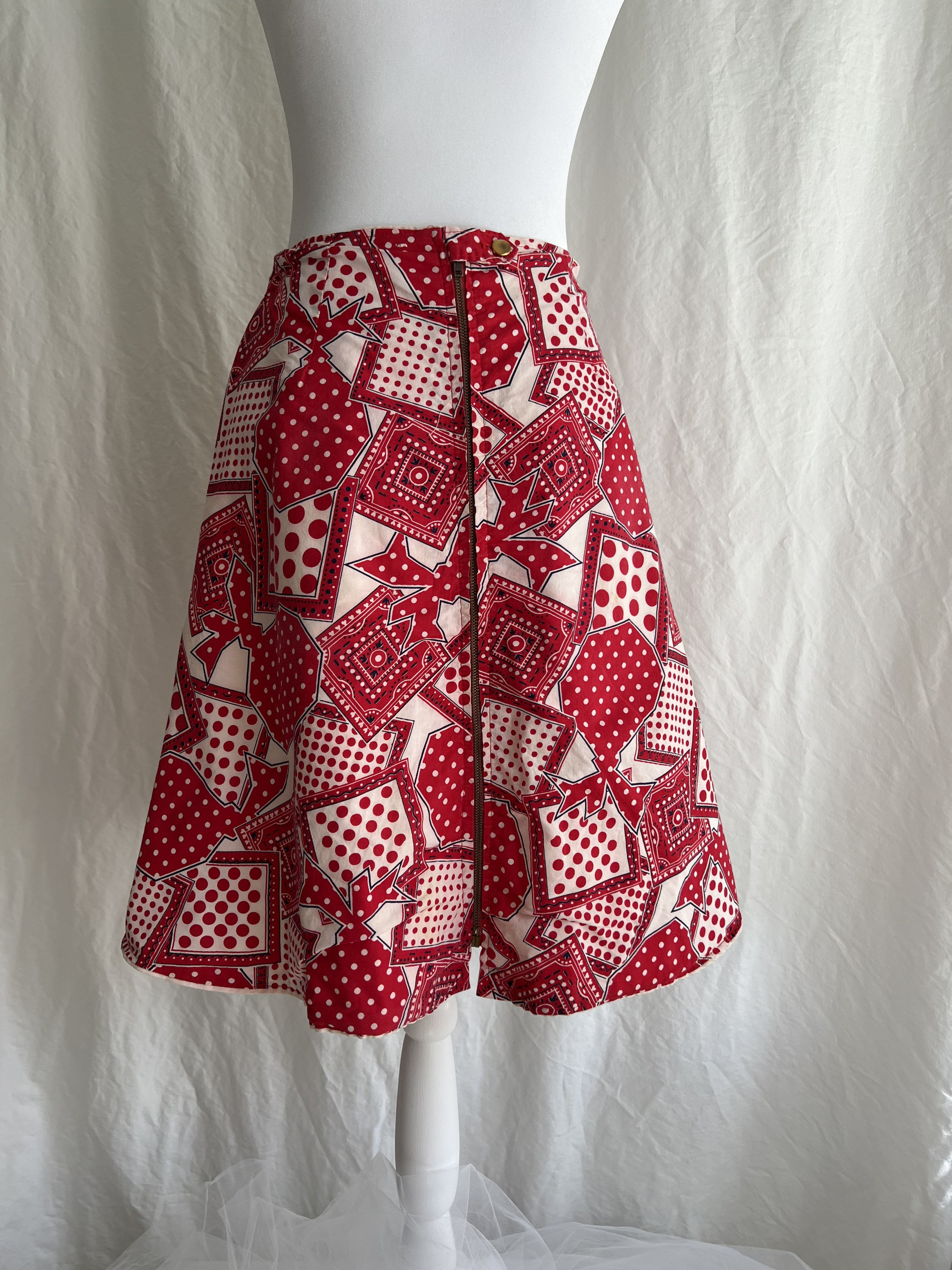 70s Western Bandana Print Swing Circle Skirt - Etsy