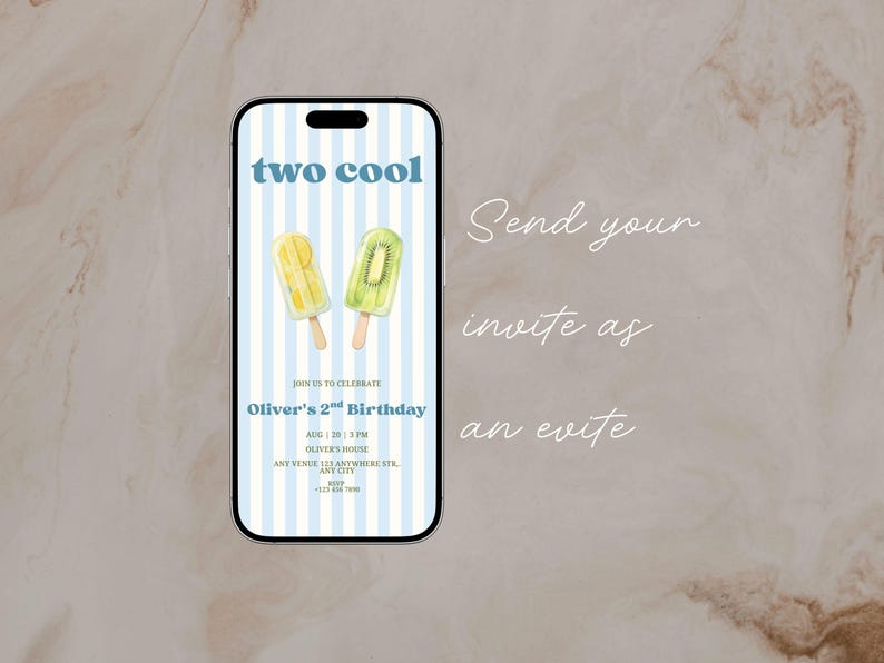 Popsicle Boy 2nd Birthday Invitation, Two Cool Summer Party Invite ...