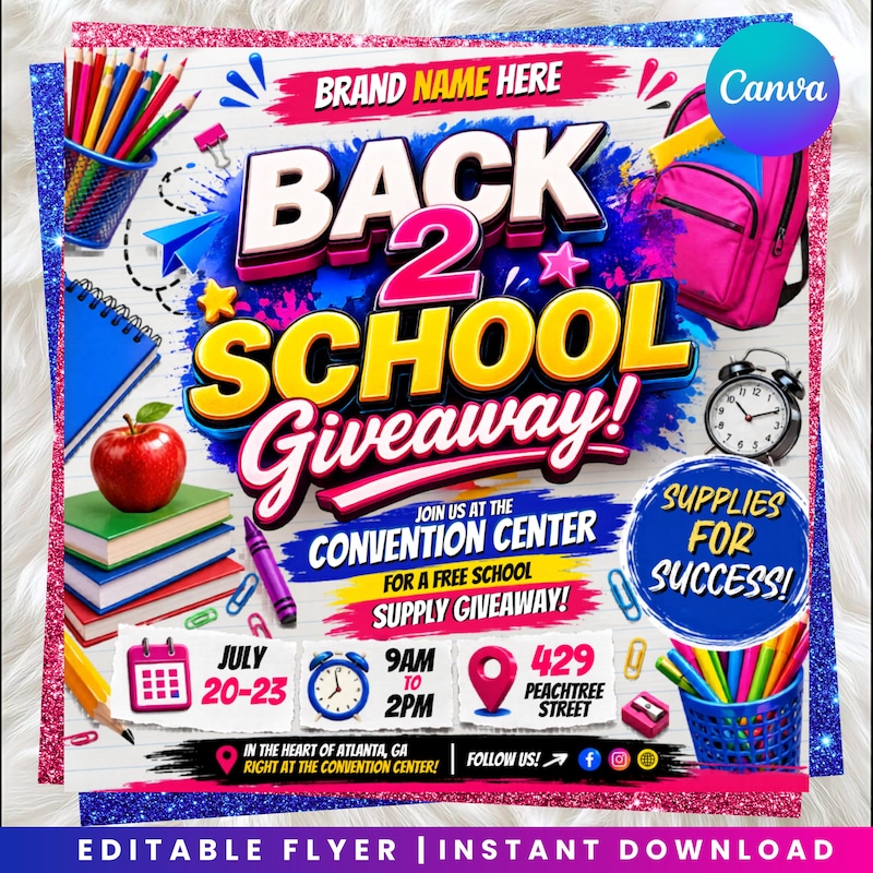 School Backpack Drive Flyer - Etsy