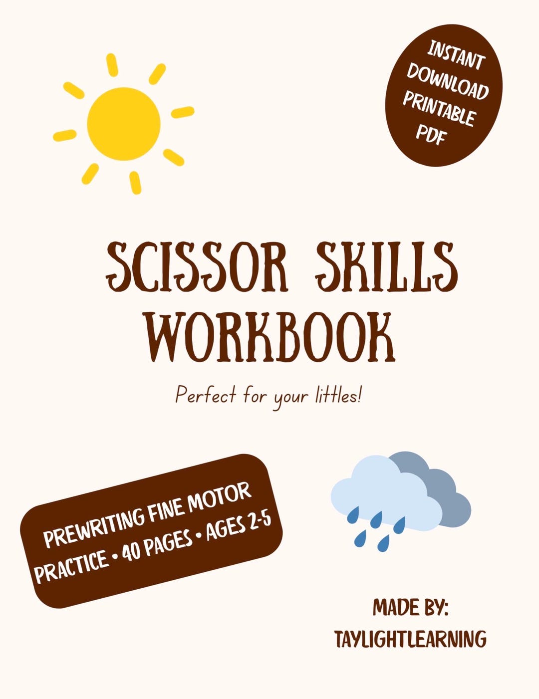 Weather Scissor Skills Practice Workbook for Preschoolers | Printable ...