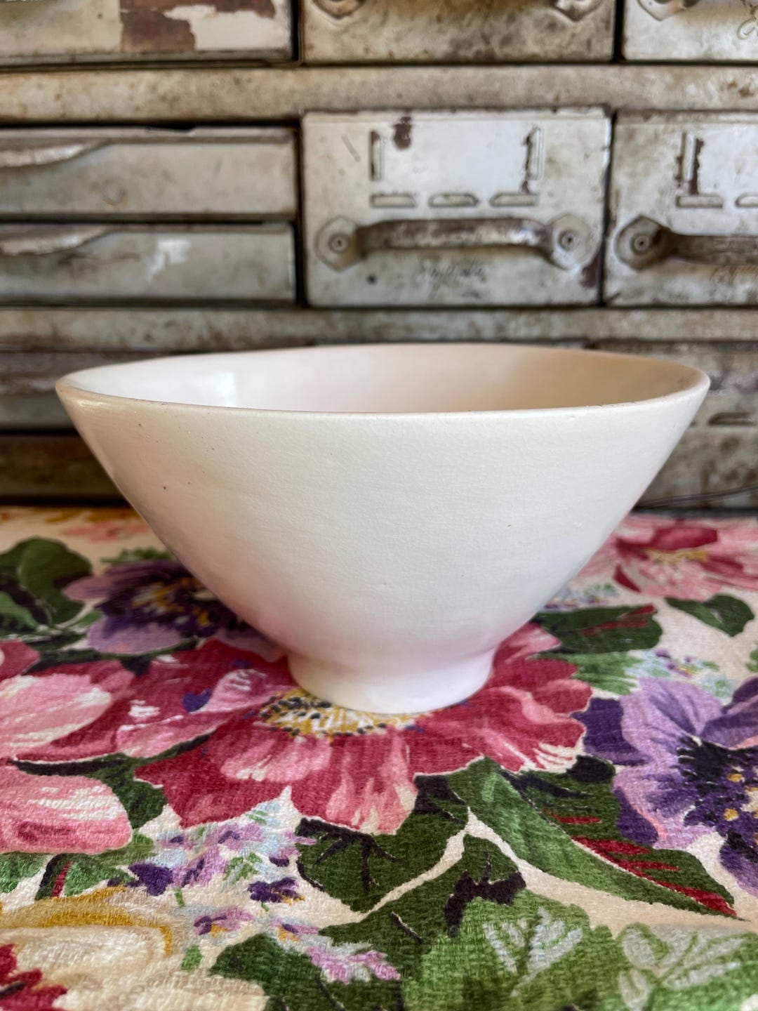 Vintage 70s Hope Halpin Studio Pottery Bowl Minimalist White Ceramic 7 ...