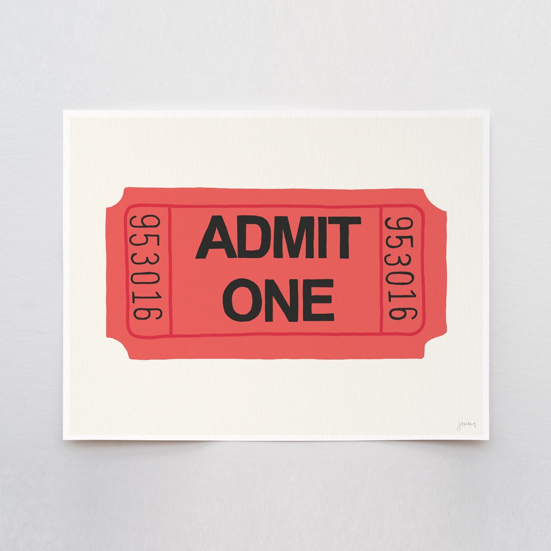 Event Ticket Art Pint Signed and Printed by Jorey Hurley Unframed or ...