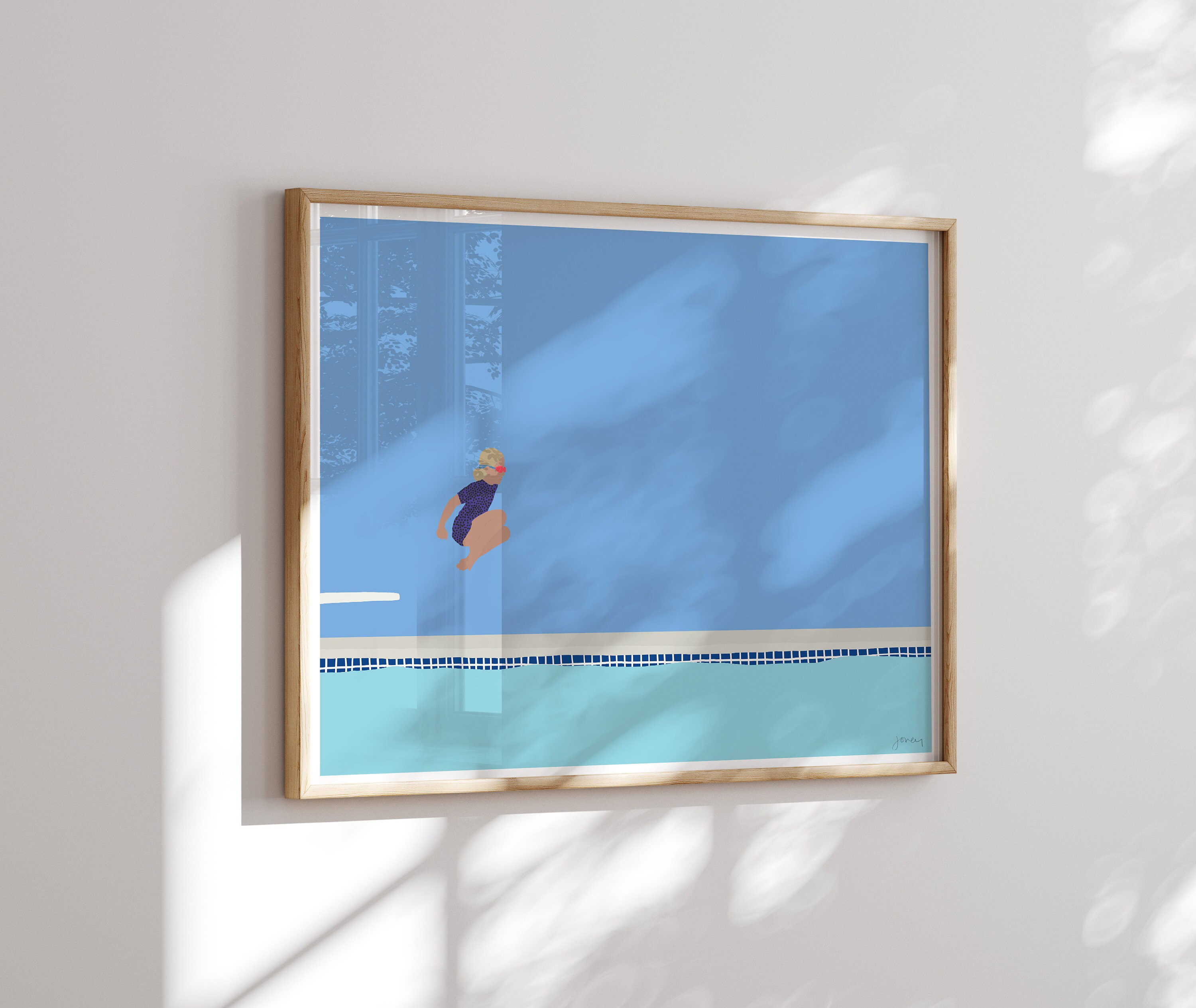 Girl Jumping Off Diving Board Art Print - Signed and Printed by the ...