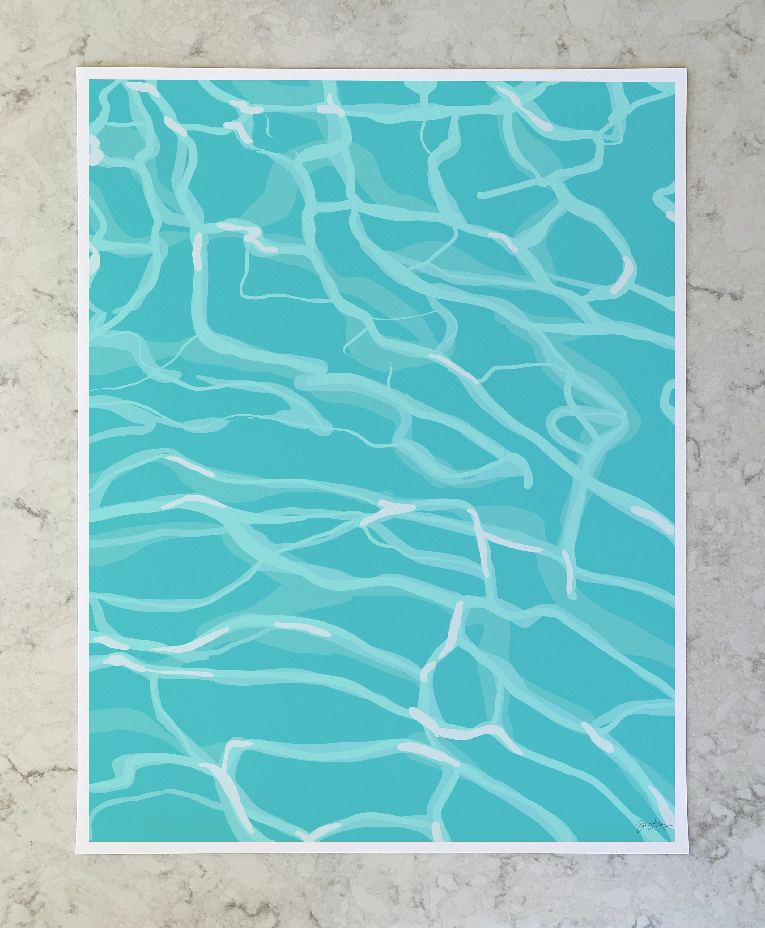 Swimming Pool Water Art Print. Printed and Signed by Artist. Framed or ...