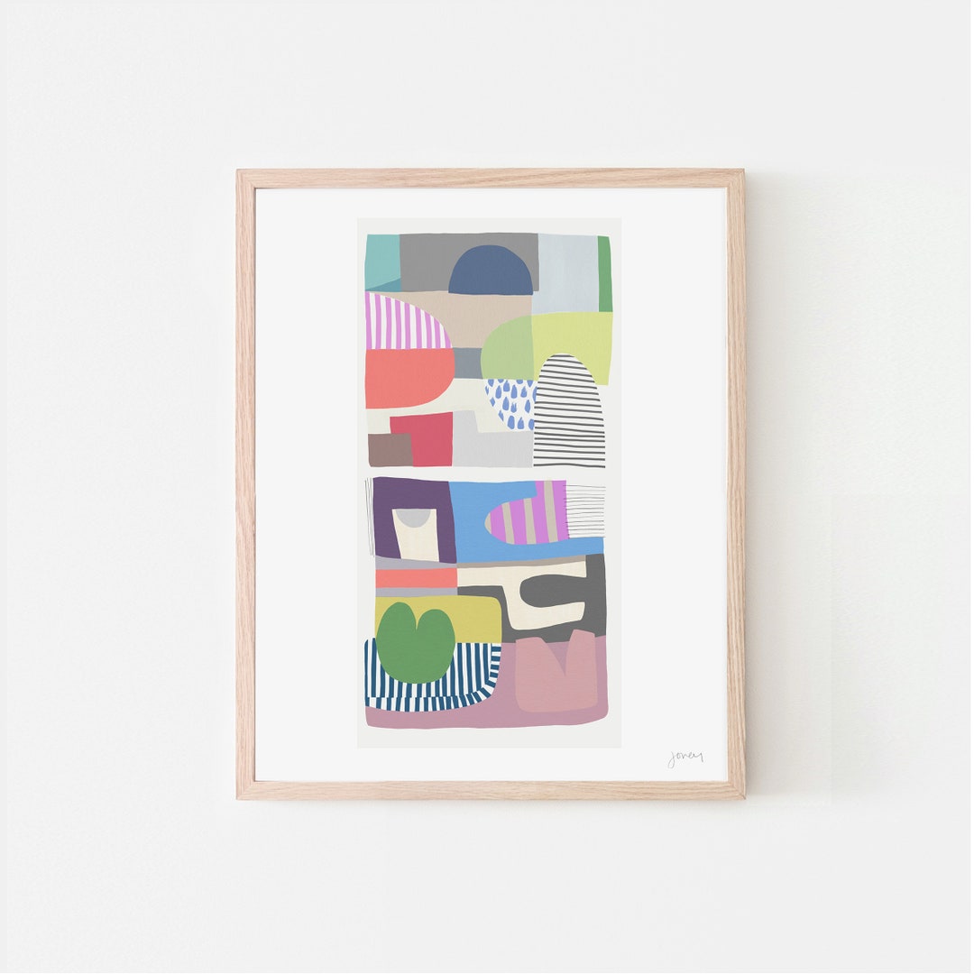 Colorful Shapes Abstract Art Print Signed and Printed by the - Etsy