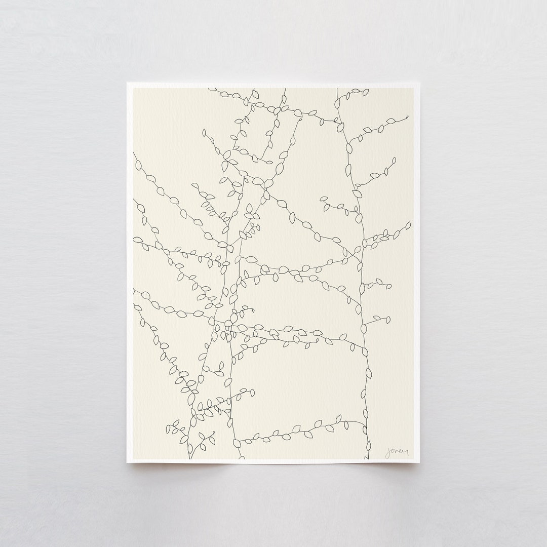 Creeping Fig Line Drawing Art Print Signed and Printed by Jorey Hurley ...