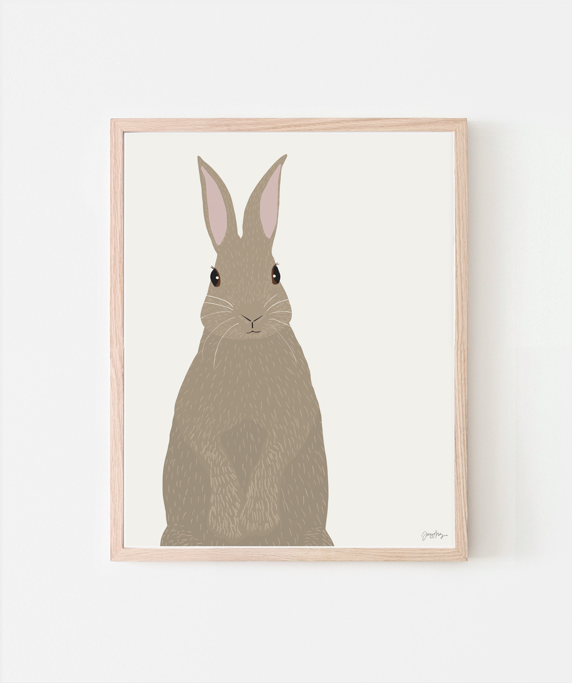 Bunny Rabbit Art Print. Framed or Unframed. 160106.