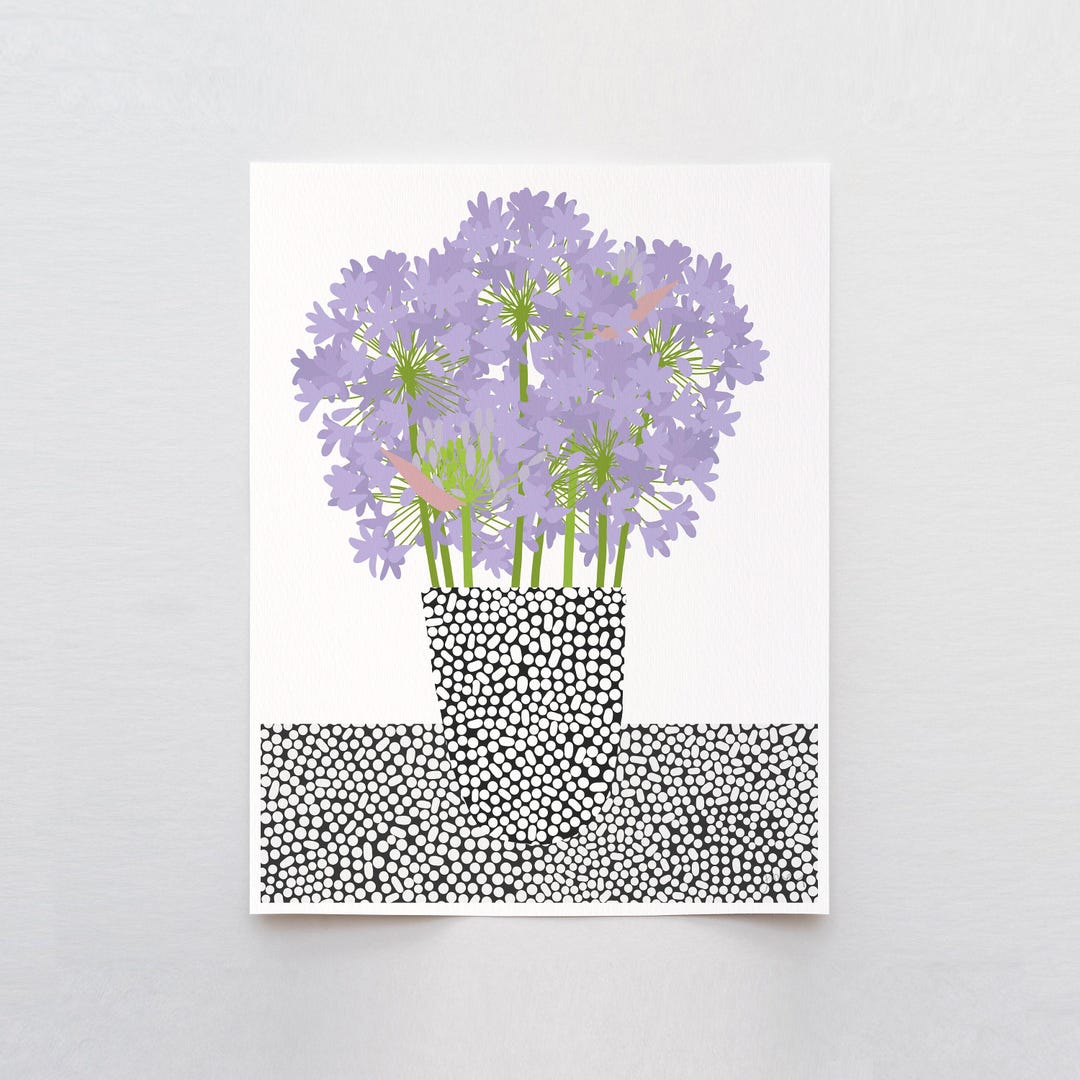 Lily of the Nile Agapanthus Art Print - Signed by Jorey Hurley - 220121 ...