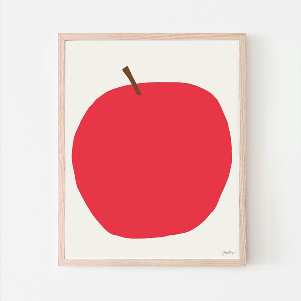 Red Apple Print - Etsy