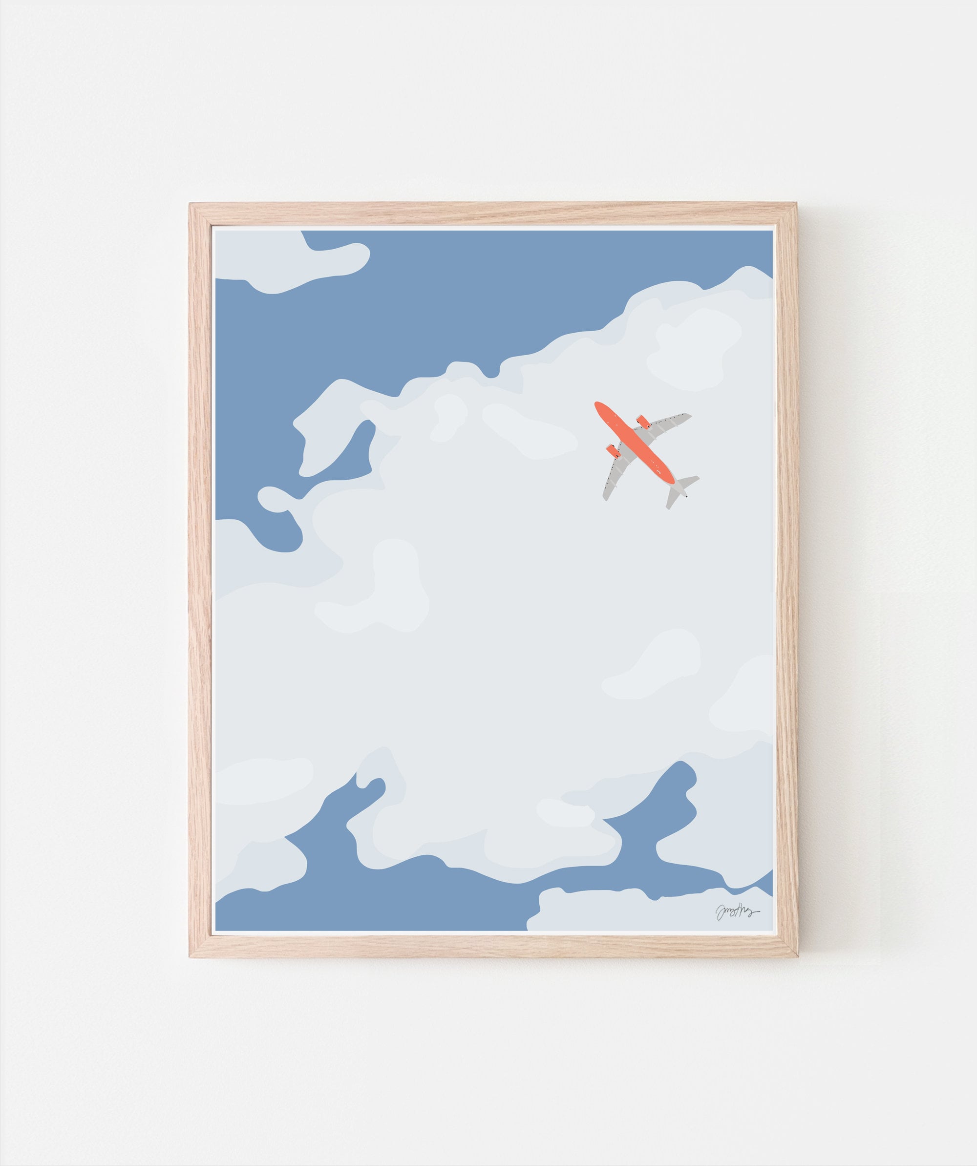 Airplane and Clouds Art Print. Framed or Unframed. Boeing 737. 140116.