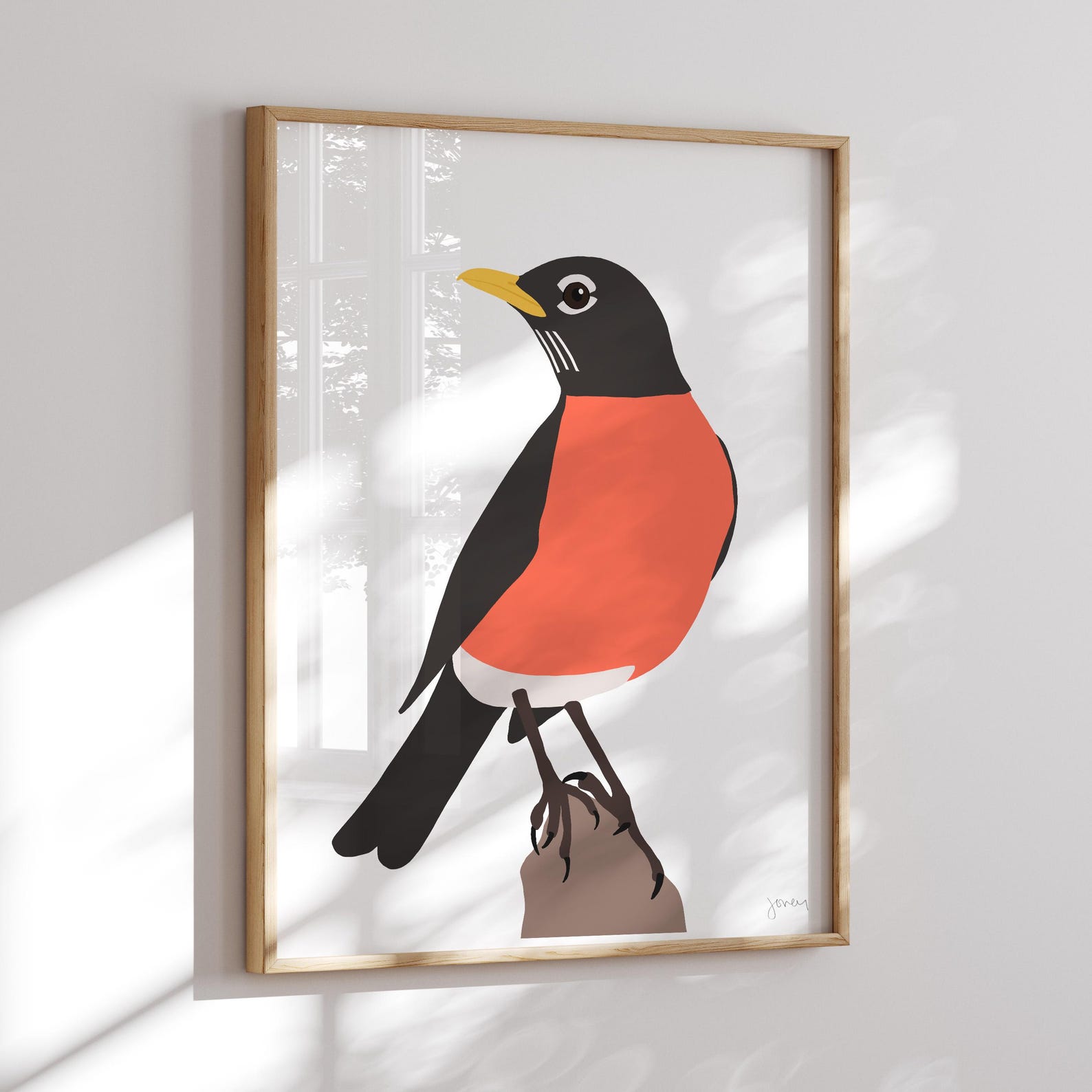 Red Breasted Robin Art Print – Signed Spring Bird Illustration by Jorey ...