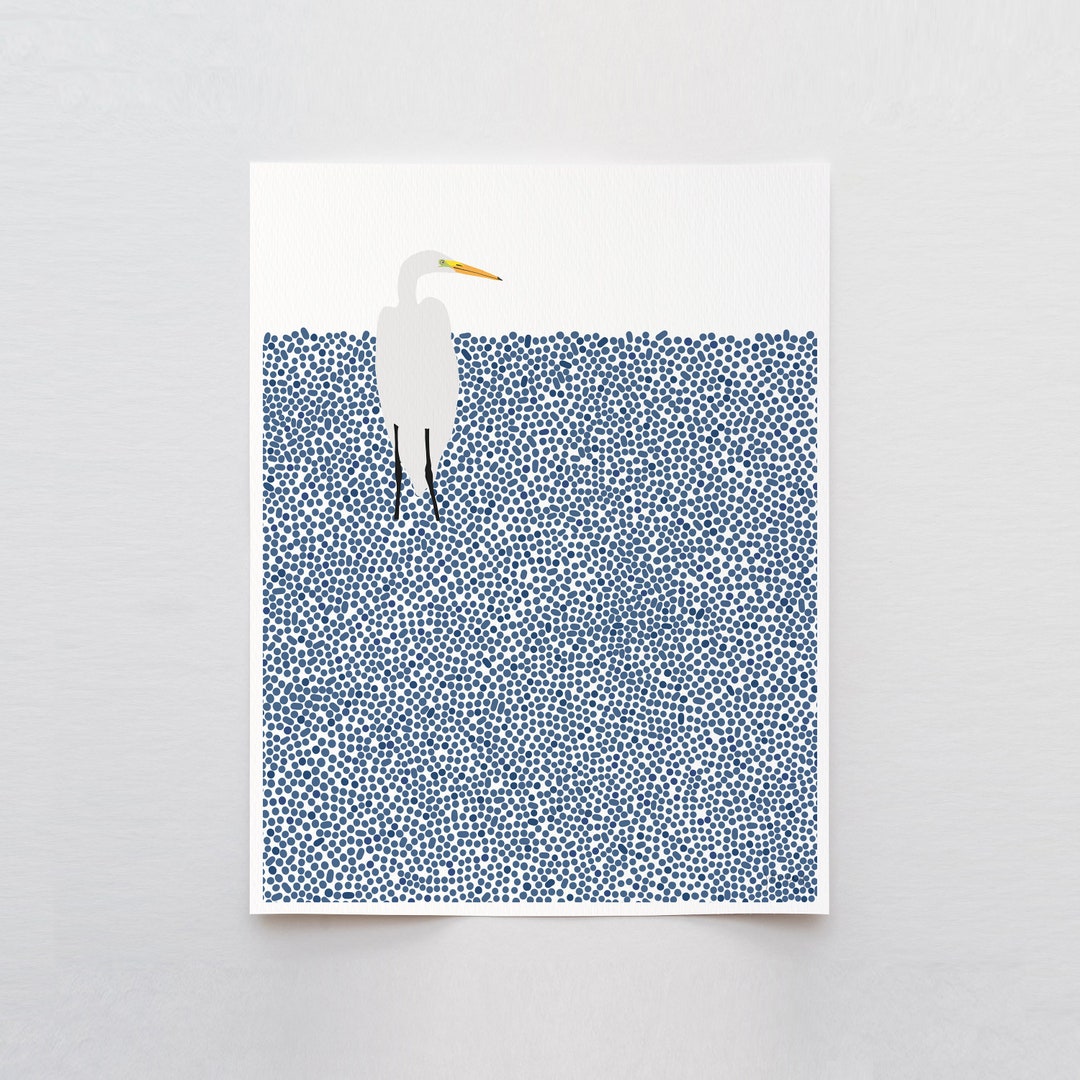 Wading Egret Art Print Signed and Printed by Jorey Hurley Unframed or ...