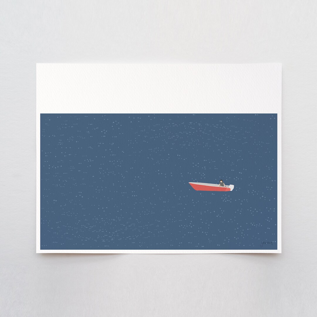 Tiller Skiff Art Print Signed and Printed by Jorey Hurley Unframed or ...