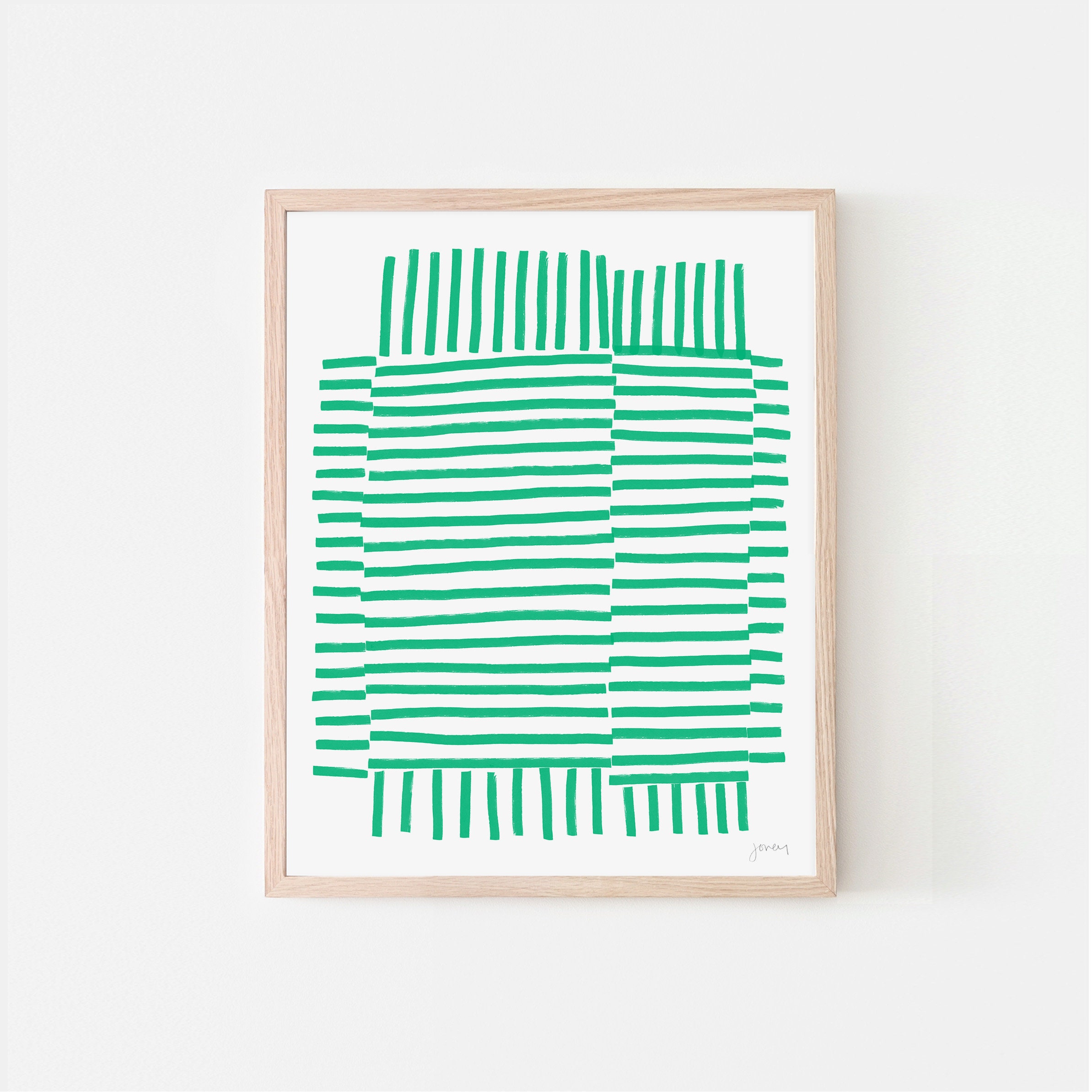Green Stripes Abstract Art Print - Signed and Printed by the Artist ...