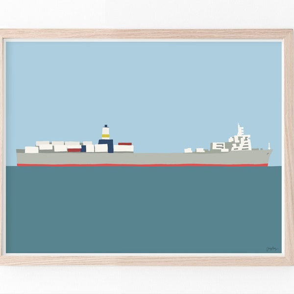 Container Ship Framed Art - Etsy