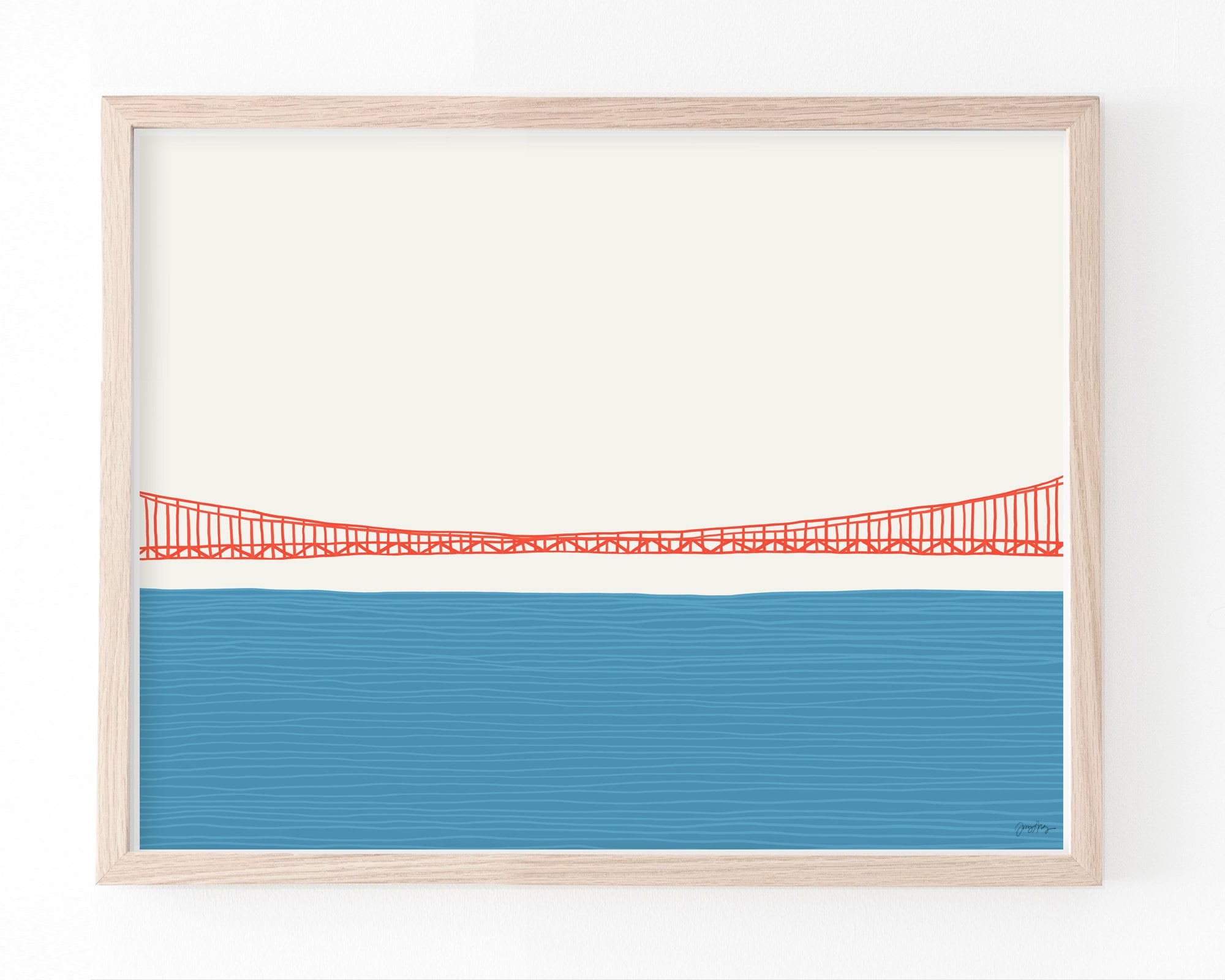 Golden Gate Bridge Art Print Middle. Framed or Unframed. | Etsy