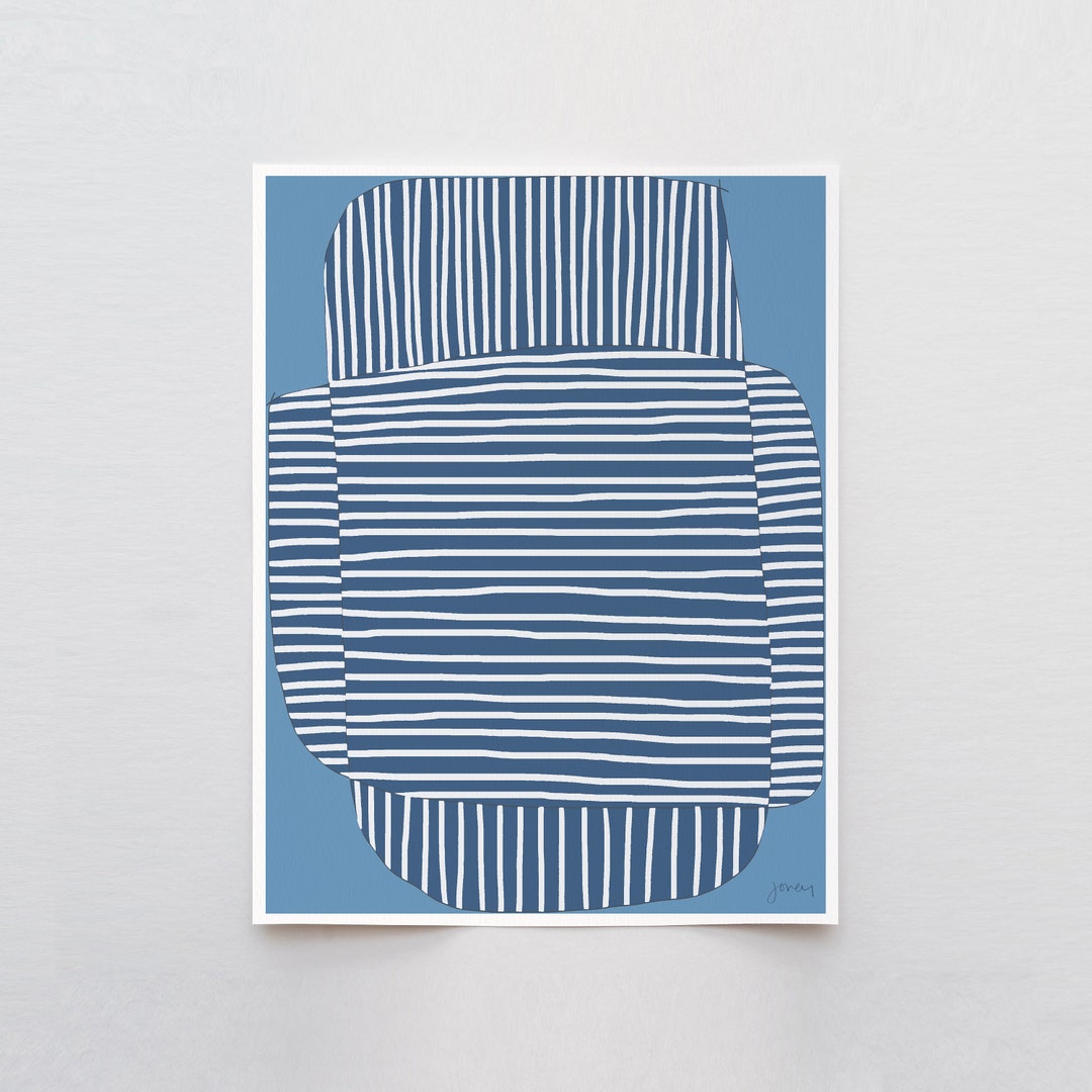 Abstract Striped Navy Art Print Signed and Printed by Jorey Hurley ...
