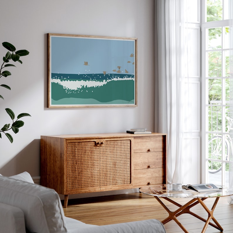Coastal Birds Art Print – Signed Jorey Hurley - Ocean Waves - 140816 - Etsy