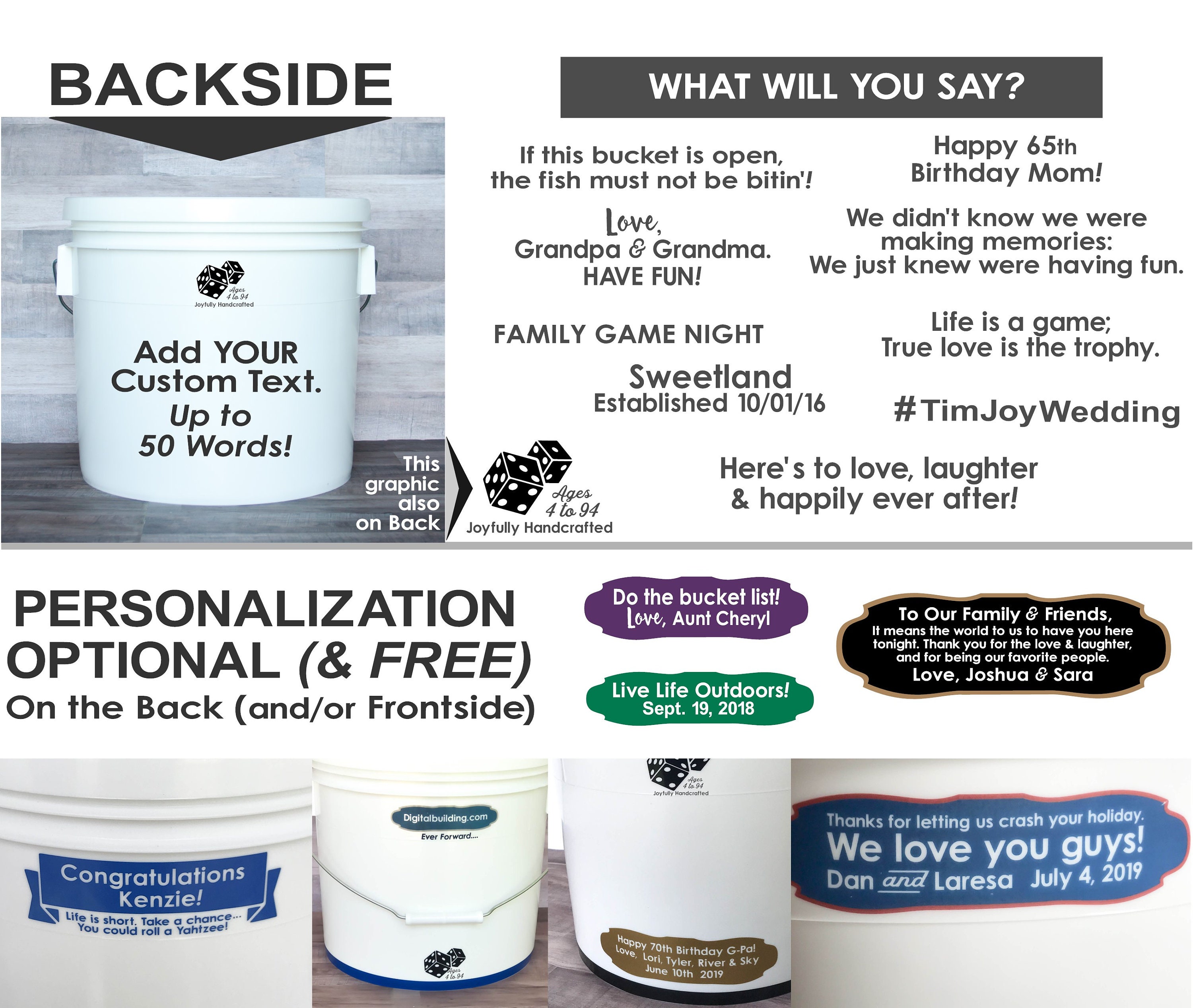 YOUR COLORS Bucket. 25 Giant Dice Games. Yardzee. Choose Your - Etsy