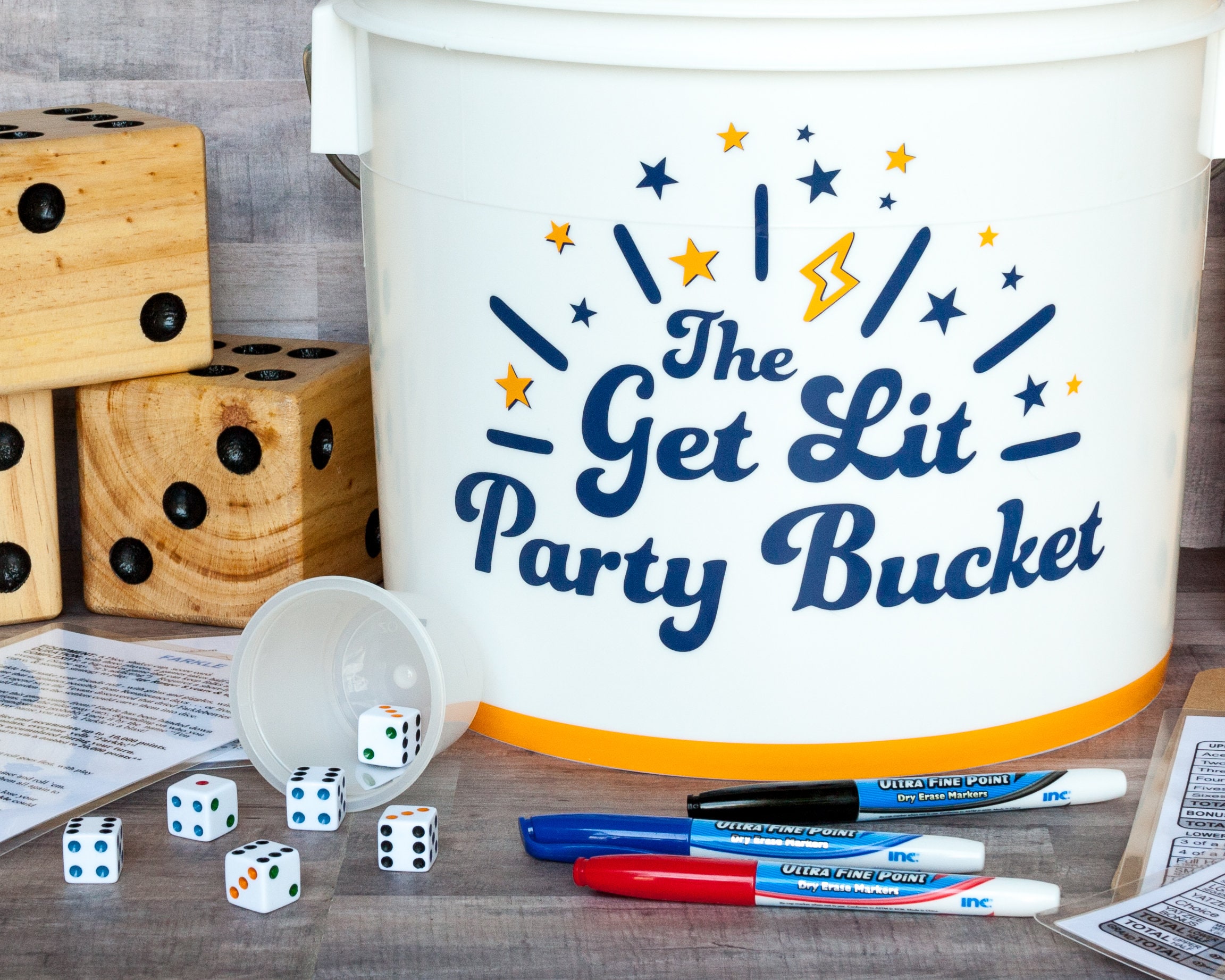 25 Games Yard Yahtzee & Farkle Giant Dice, All Ages, Indoor or Outdoor ...