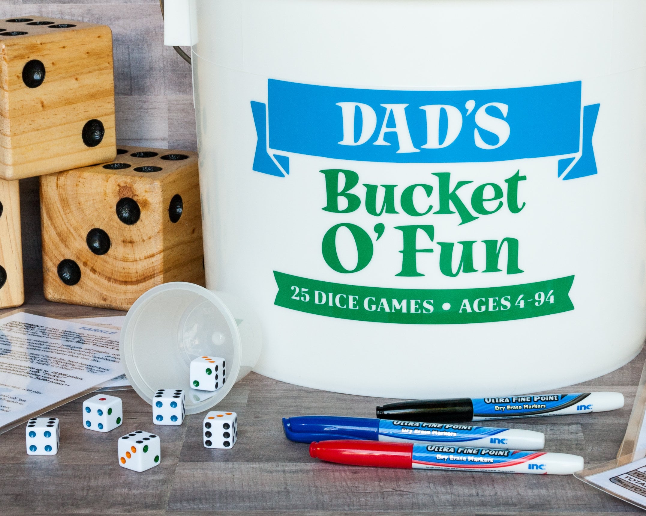 YOUR COLORS Bucket. 25 Giant Dice Games. Yardzee. Choose Your COLORS ...