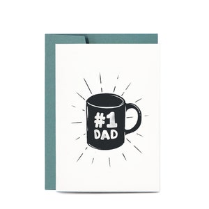 Number 1 Dad Illustrated FATHER'S DAY Greeting Card - Etsy