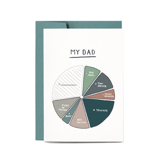 My Dad A Pie Chart Illustrated FATHER'S DAY Greeting | Etsy