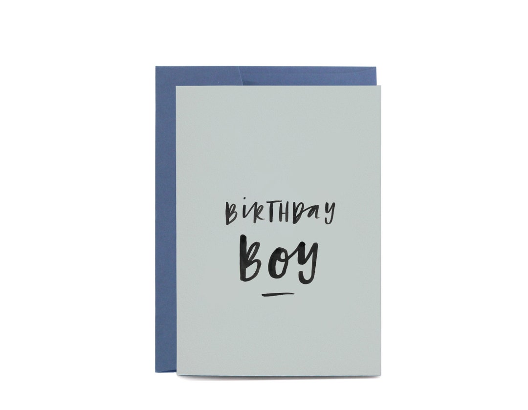 Happy Birthday Boy BLUE Greeting Card - Etsy