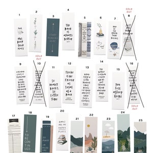 Bookmark Set of 5 - Etsy