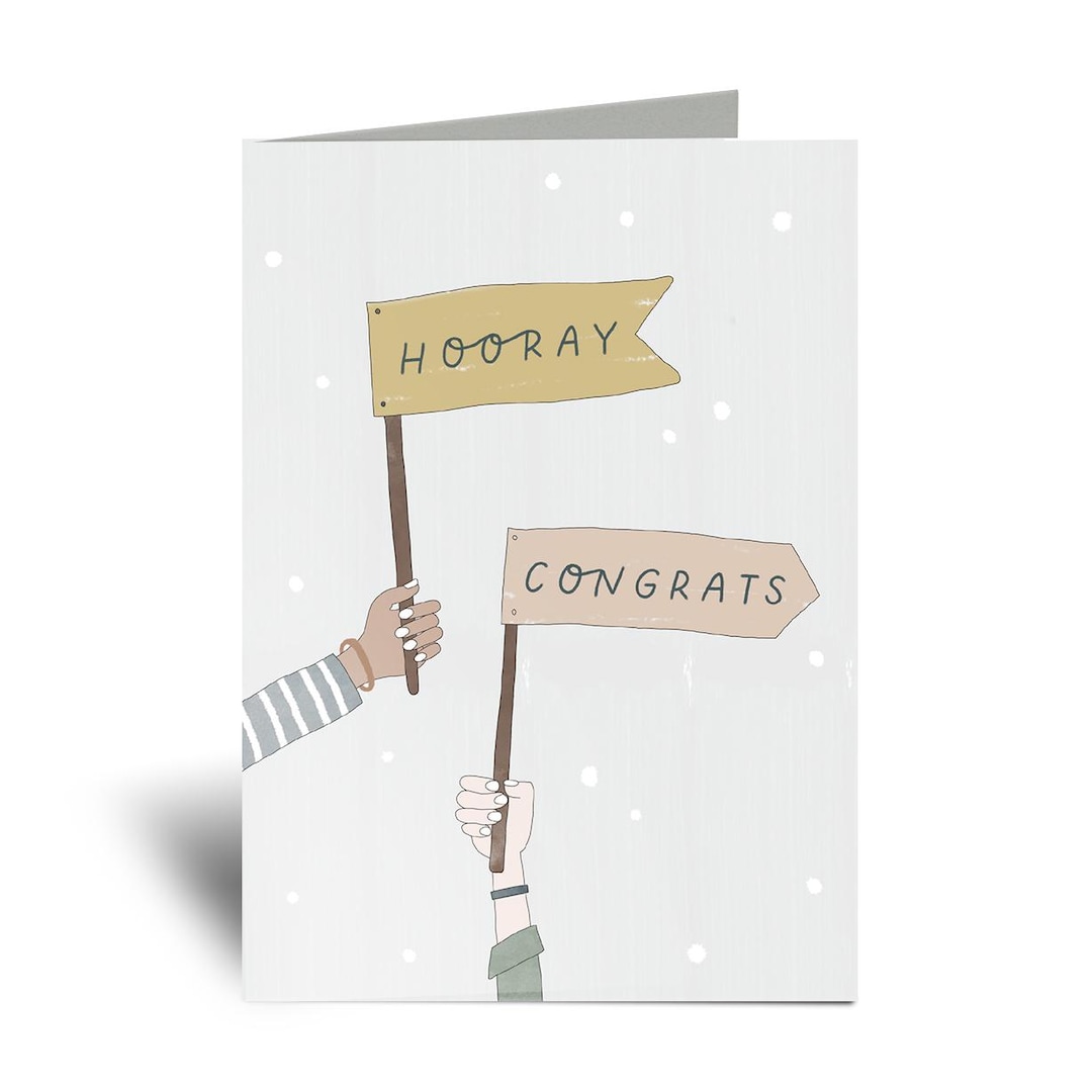 NEW Hooray Congrats Flags Illustrated Greeting Card - Etsy