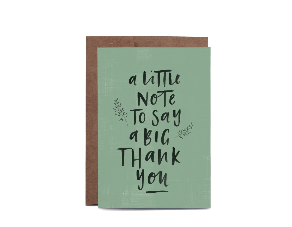 A Little Note to Say A Big THANK YOU Greeting Card - Etsy