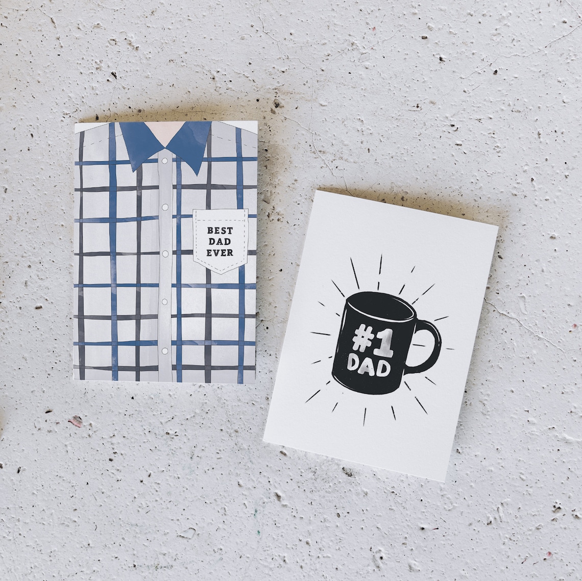 Number 1 Dad Illustrated FATHER'S DAY Greeting Card | Etsy