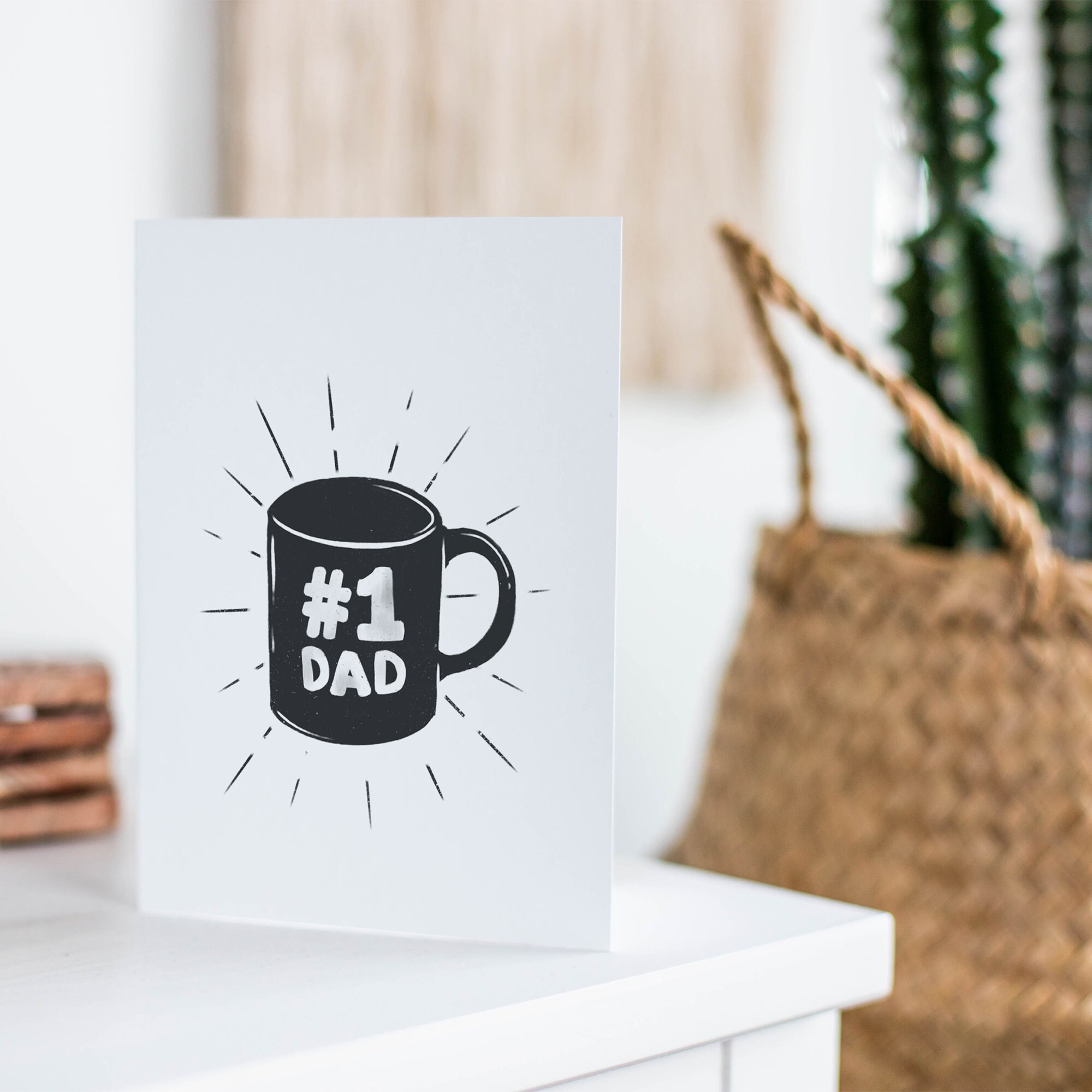 Number 1 Dad Illustrated FATHER'S DAY Greeting Card - Etsy