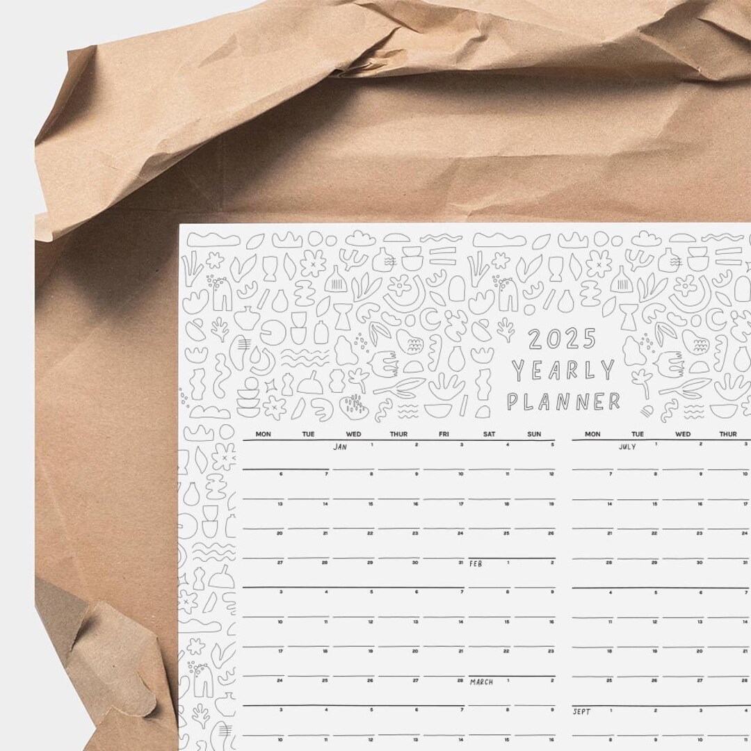 2025 Yearly Wall Planner Calendar A1 Size - Etsy