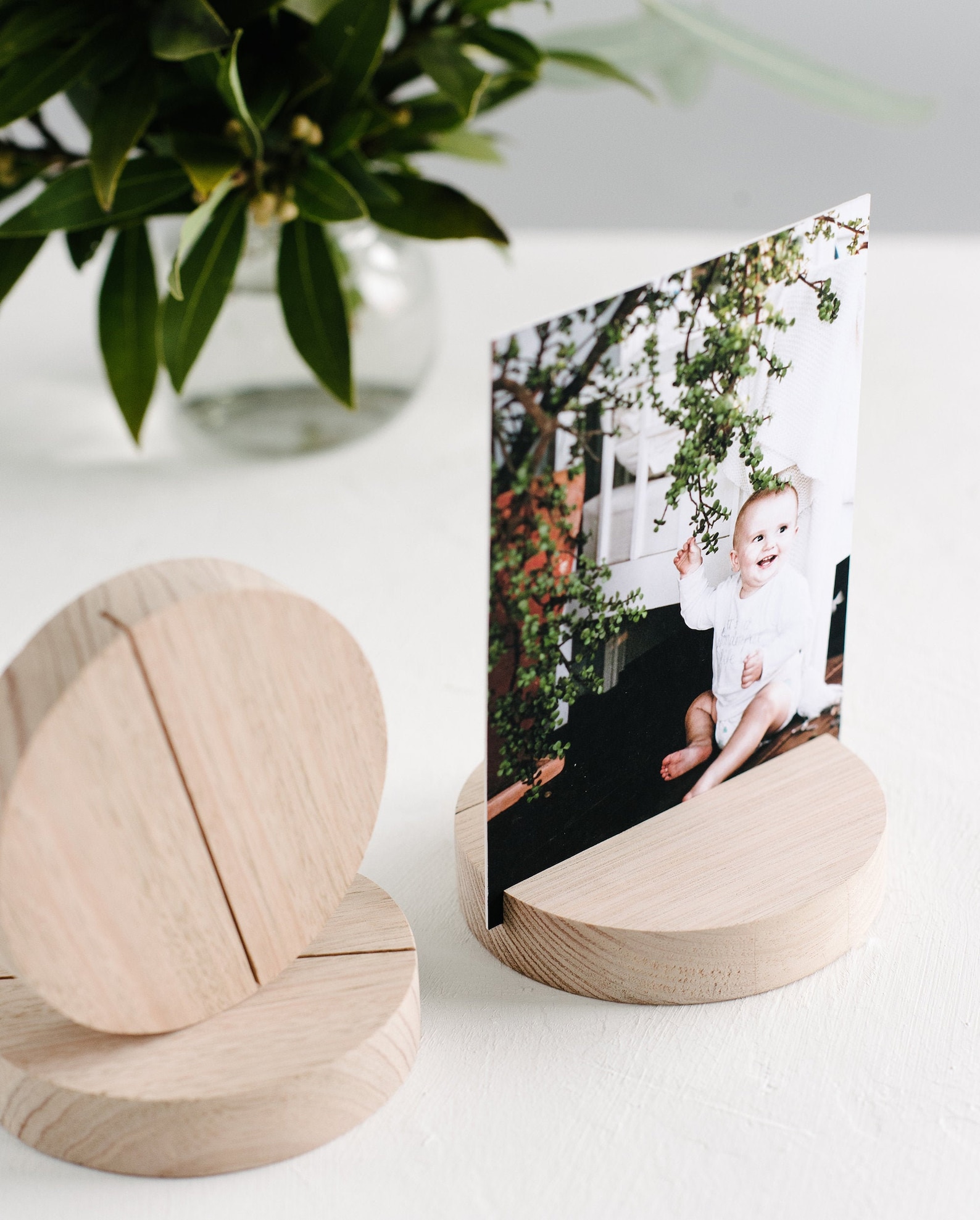 Grand support photo en bois CIRCLE porte-photos en bois | Etsy France